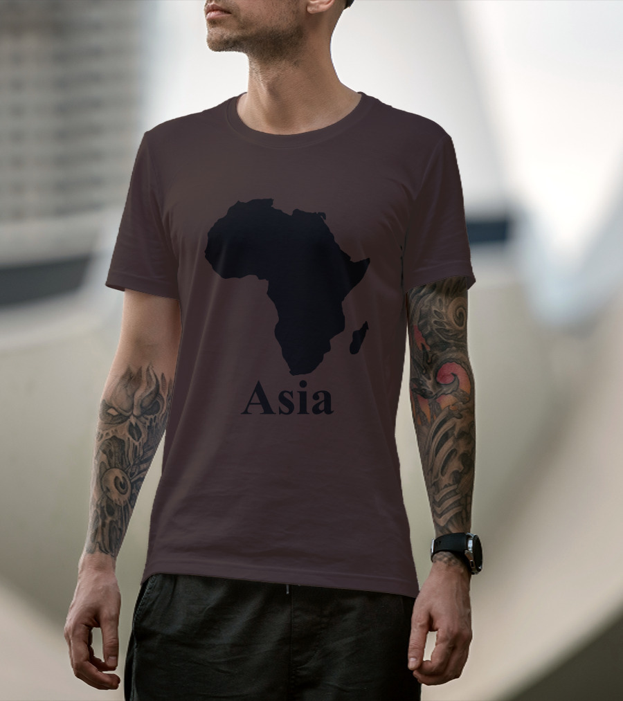 Terrible Maps Asia Map Silhouette Joke T-Shirt