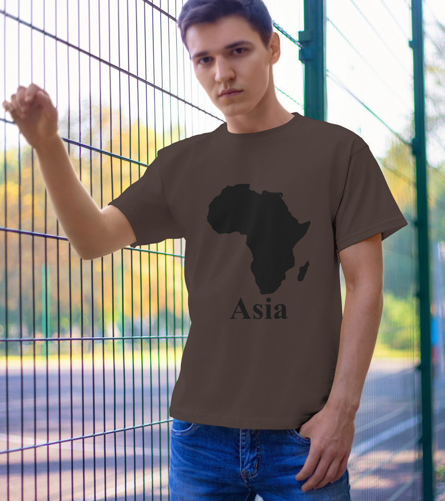 Terrible Maps Asia Map Silhouette Joke T-Shirt