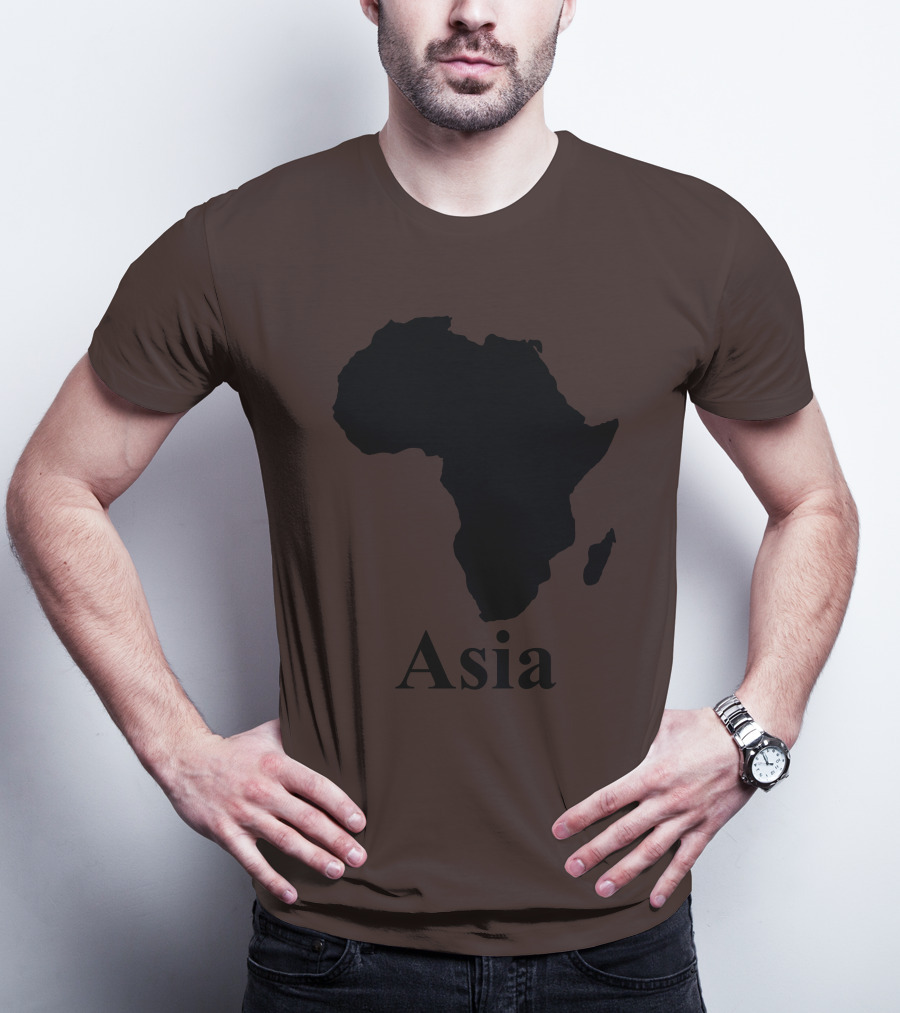 Terrible Maps Asia Map Silhouette Joke T-Shirt