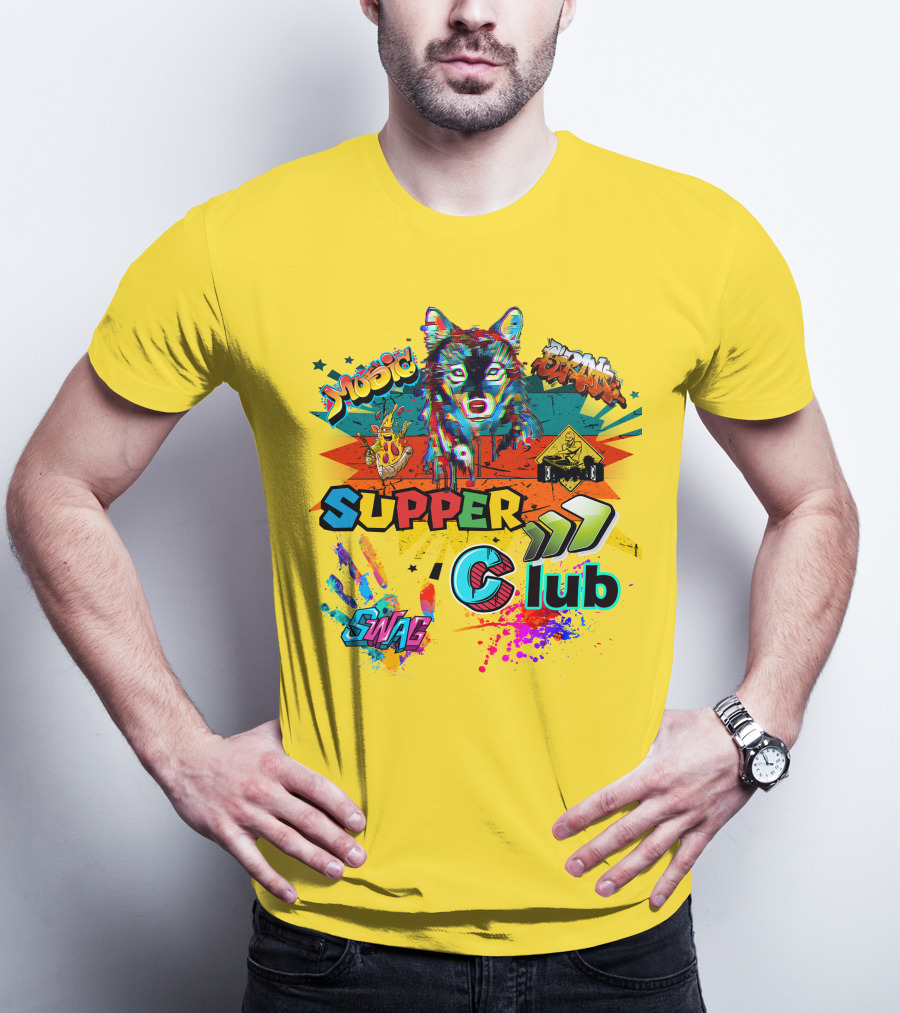 Supper Club Music Swag Street Art Wolf T-Shirt