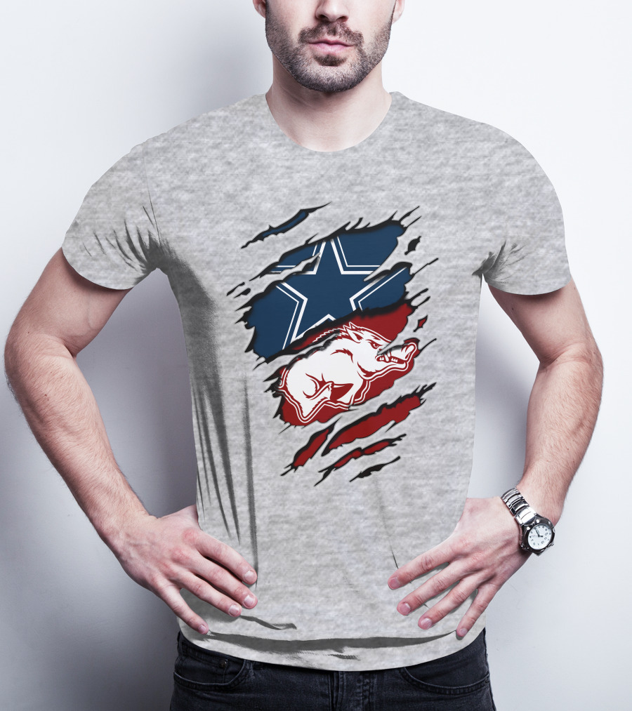 Dallas Cowboys Arkansas Razorbacks Torn T-Shirt
