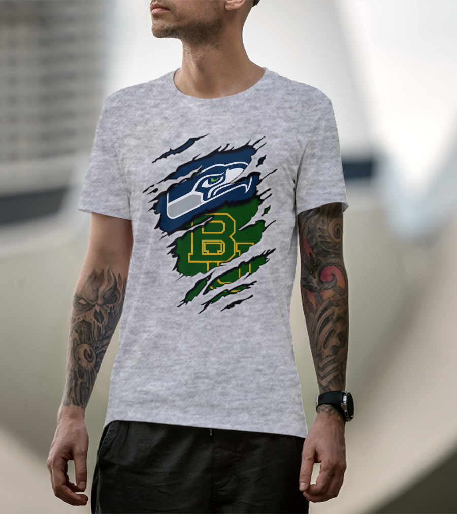 Seattle Seahawks Baylor Bears Fan Mashup T-Shirt