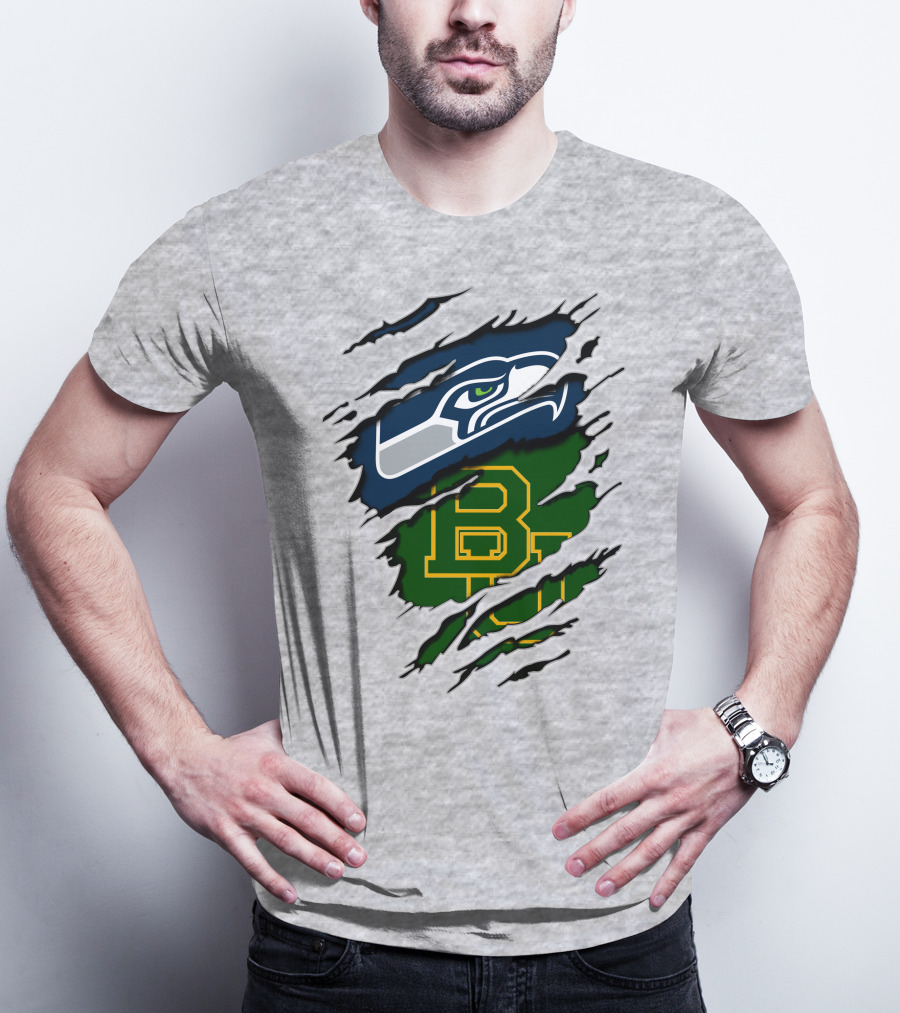 Seattle Seahawks Baylor Bears Fan Mashup T-Shirt