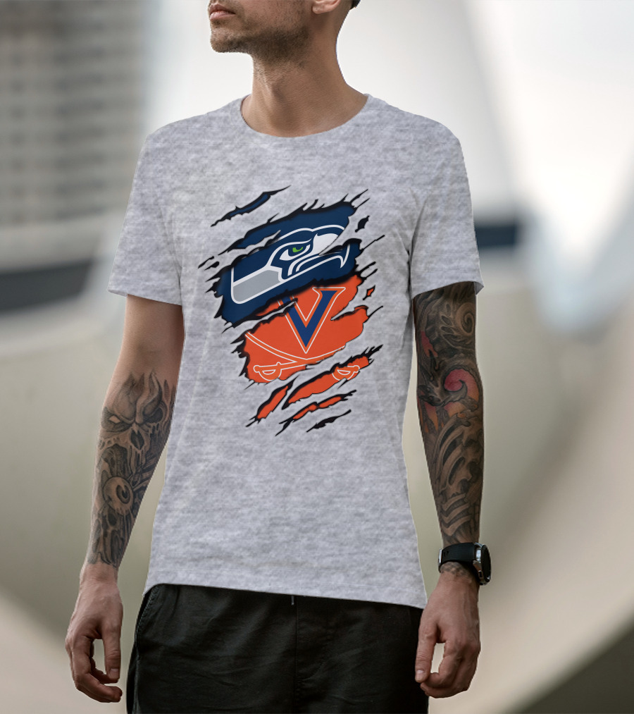 Seattle Seahawks Virginia Cavaliers Claw T-Shirt