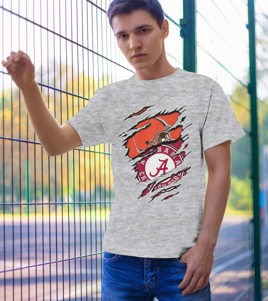 Cleveland Browns Helmet Alabama Crimson Tide Fan Gear T-Shirt