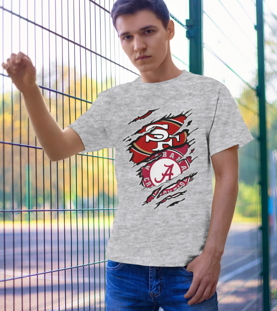 San Francisco 49ers Alabama Crimson Tide Fan Crossover T-Shirt
