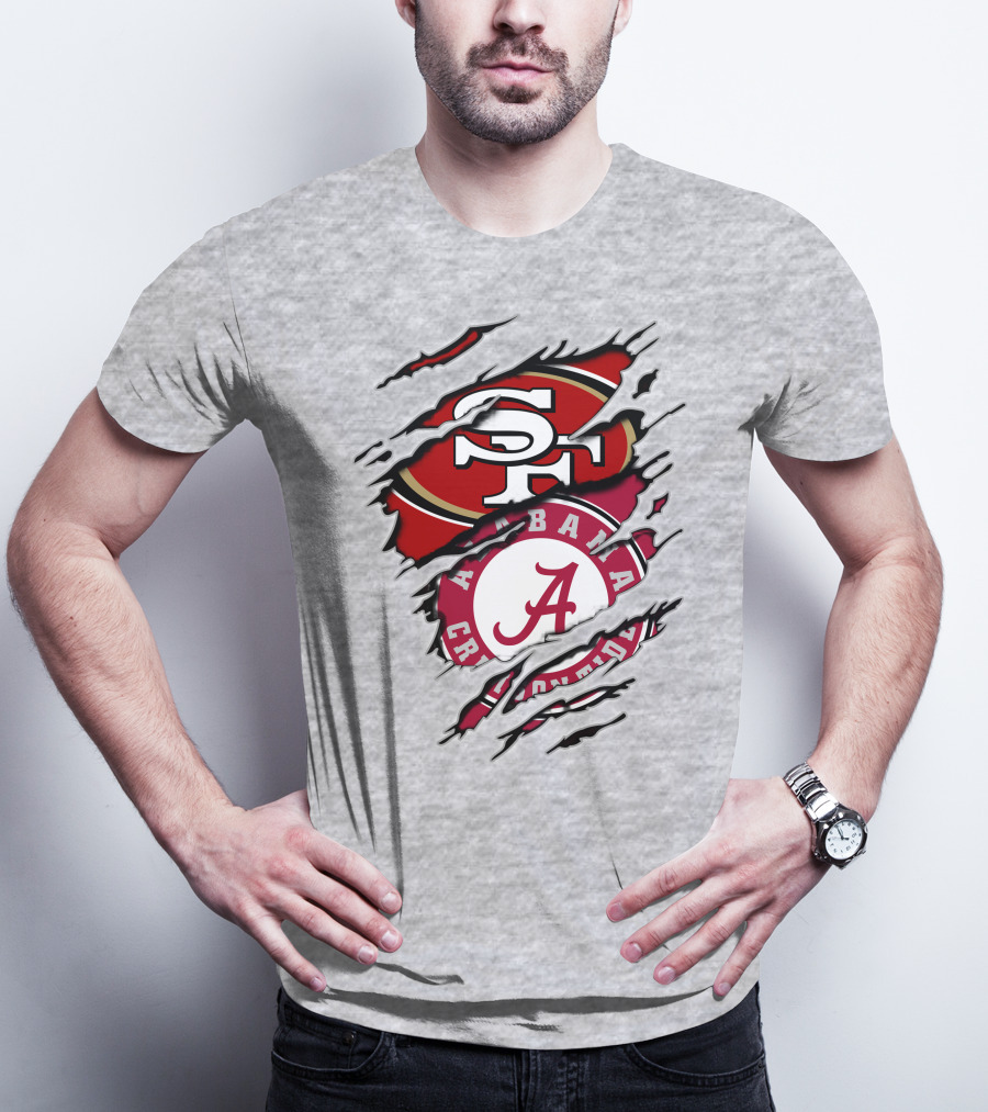 San Francisco 49ers Alabama Crimson Tide Fan Crossover T-Shirt