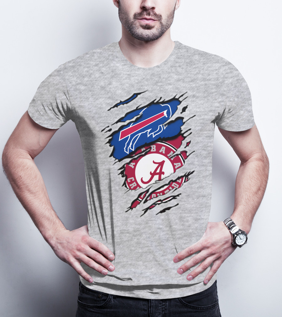 Alabama Crimson Tide Buffalo Bills Fan Crossover T-Shirt