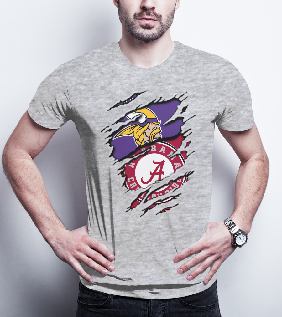 Alabama Crimson Tide Minnesota Vikings Crossover T-Shirt