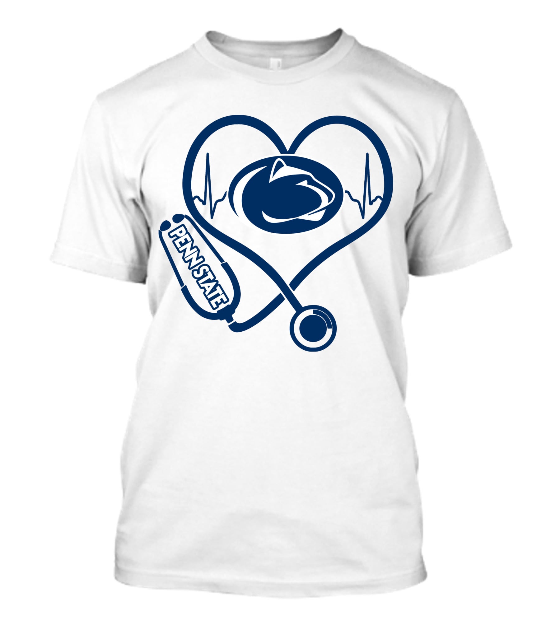 Penn State Nittany Lions Nurse Heartbeat Stethoscope Love T-Shirt
