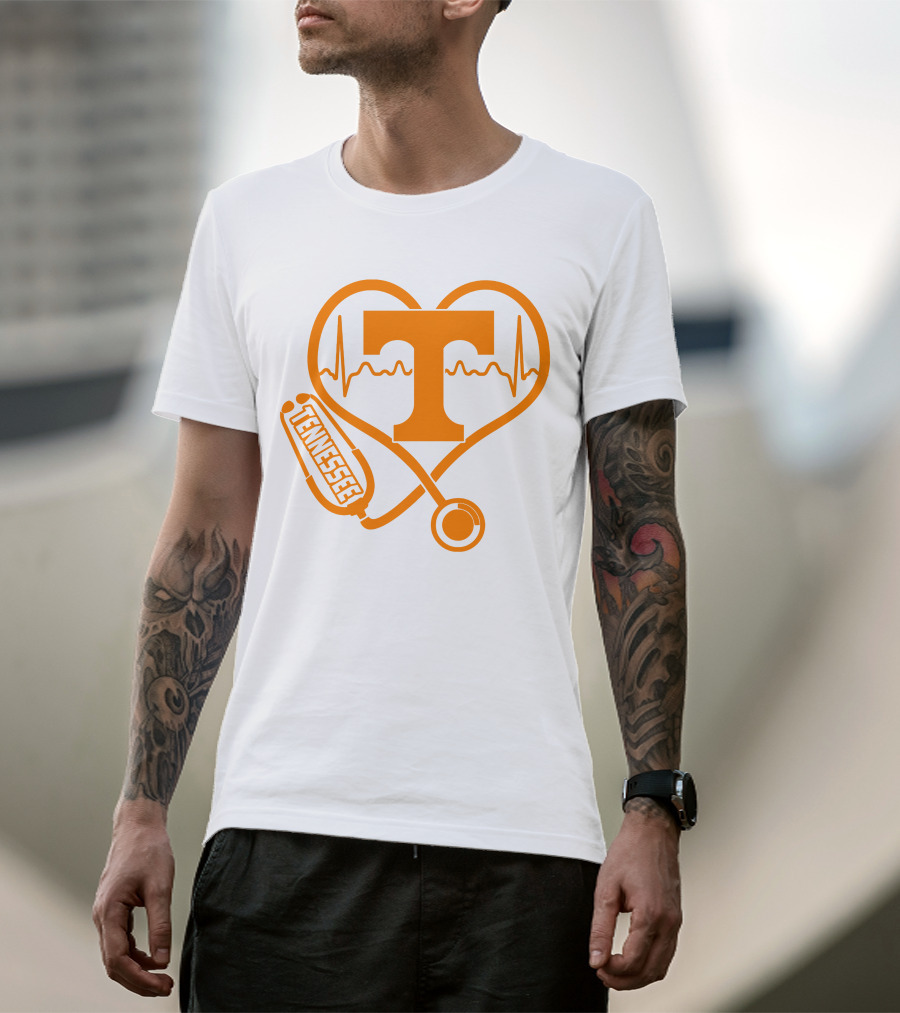 Tennessee Volunteers Nurse Heartbeat Stethoscope T-Shirt
