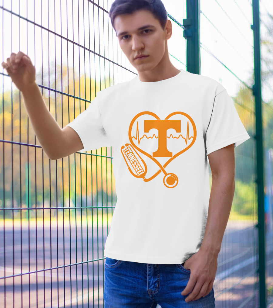 Tennessee Volunteers Nurse Heartbeat Stethoscope T-Shirt