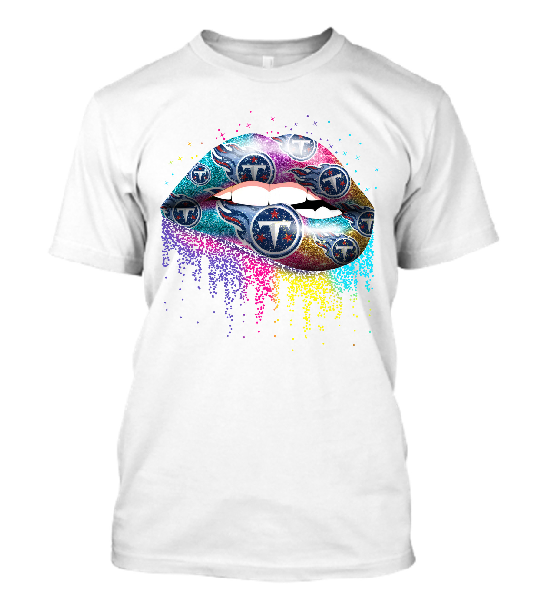 Tennessee Titans Glitter Lips Logo T-Shirt