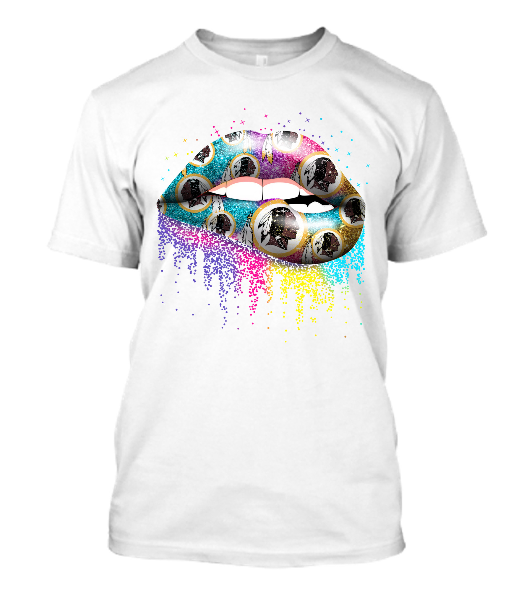Lips Washington Glitter Logo Multicolor Sparkle T-Shirt