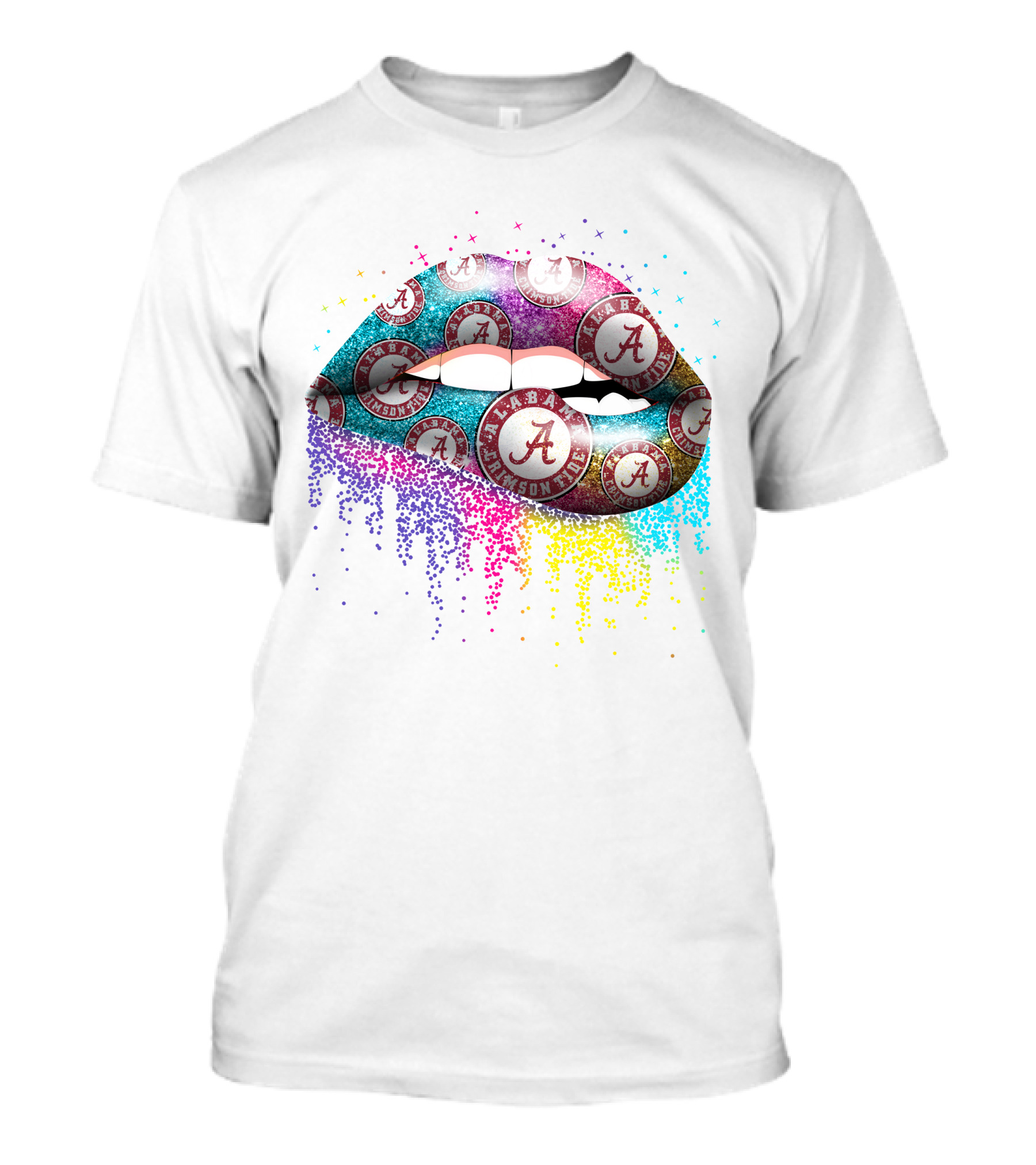 Alabama Crimson Tide Lips Glitter T-Shirt