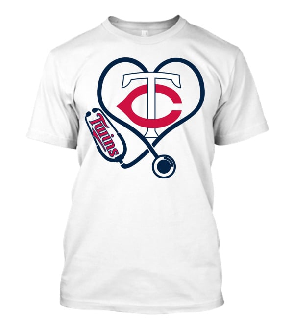 Minnesota Twins Nurse Love Stethoscope Heart T-Shirt