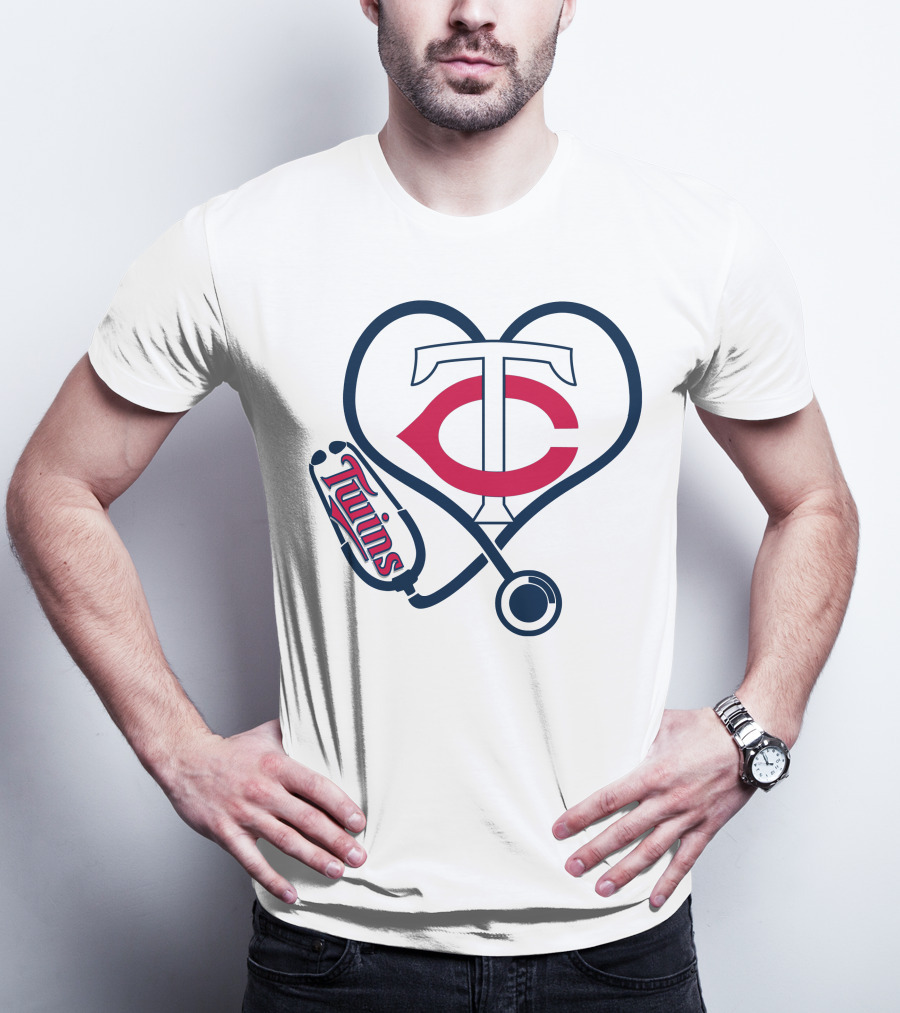 Minnesota Twins Nurse Love Stethoscope Heart T-Shirt