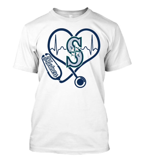 Seattle Mariners Nurse Heartbeat Stethoscope T-Shirt