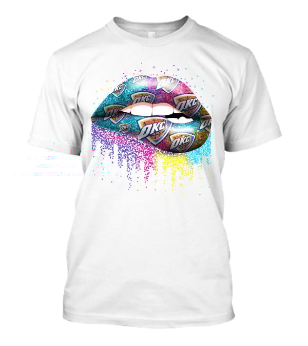 Oklahoma City Thunder Lips Rainbow Logo Elements T-Shirt