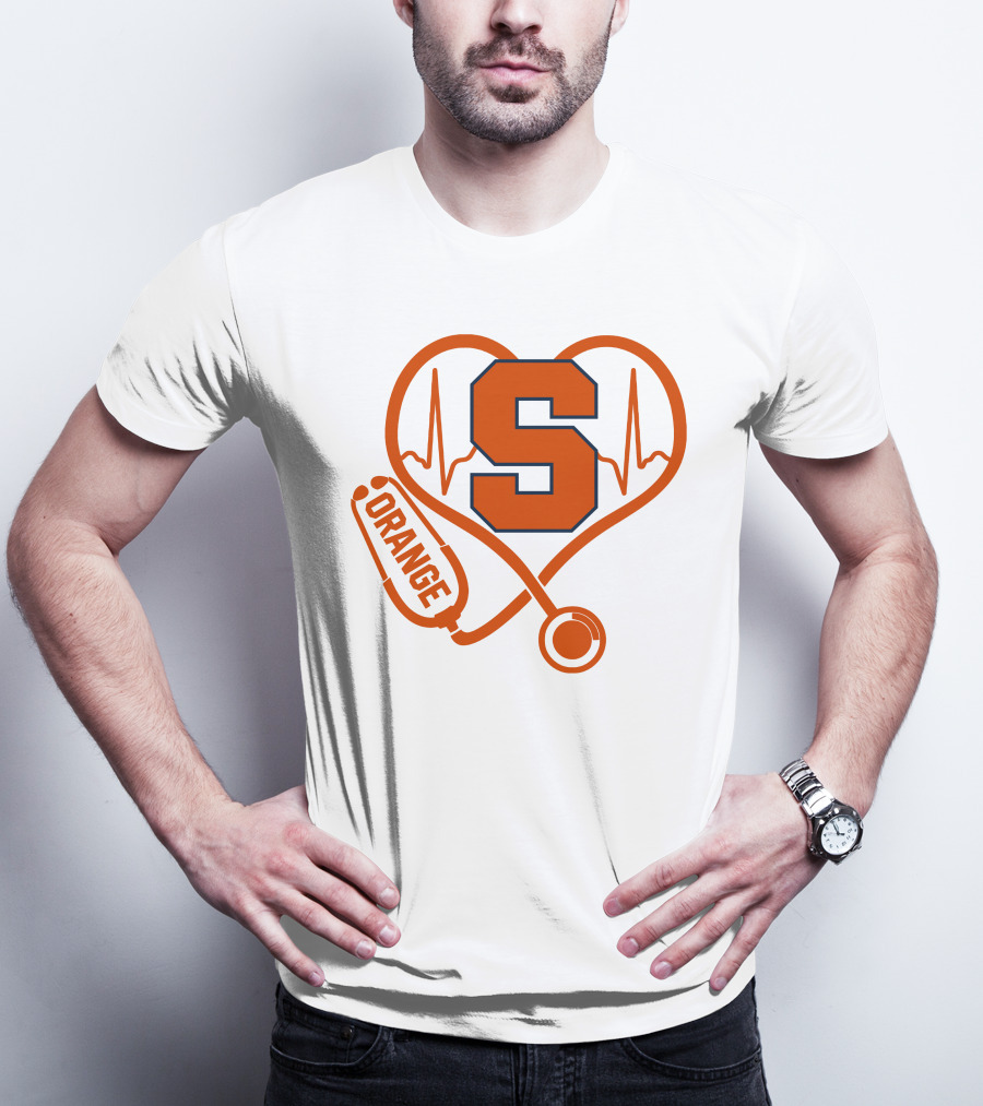 Nurse Heartbeat Syracuse Orange Stethoscope T-Shirt