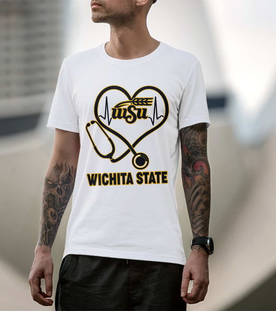 WSU Heartbeat Stethoscope Wichita State T-Shirt