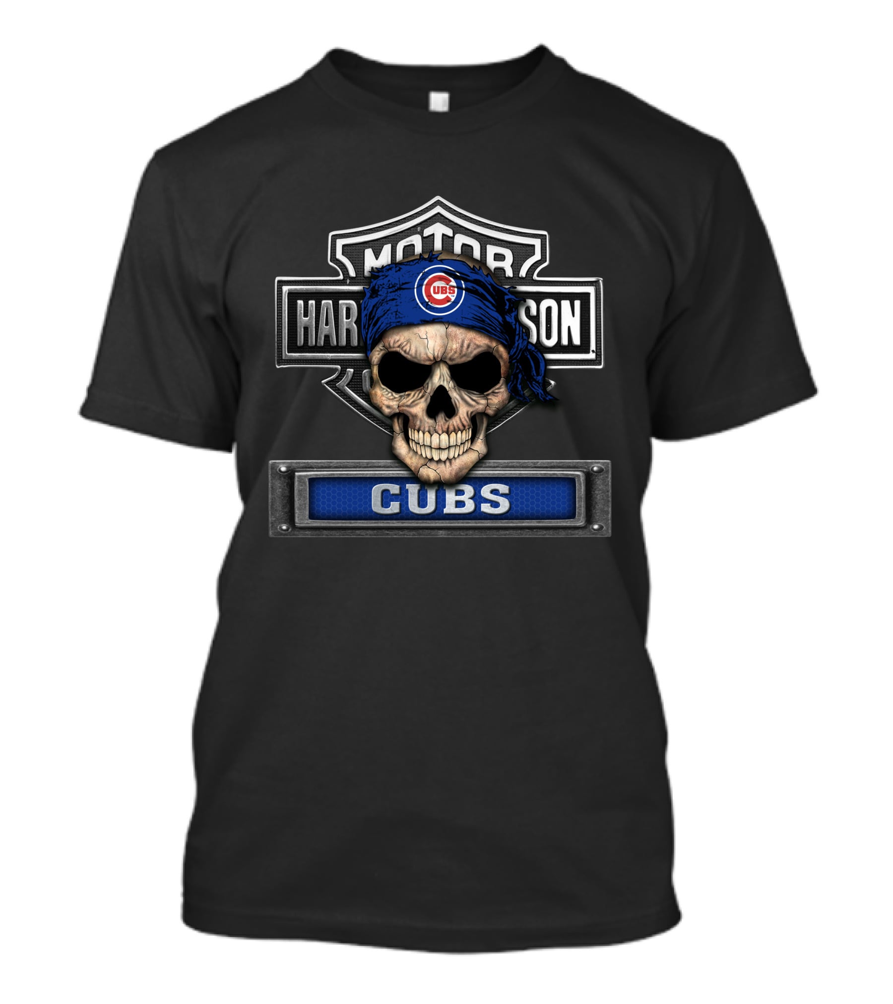 Harley Davidson Skull Biker Cubs Mlb Chicago T-Shirt