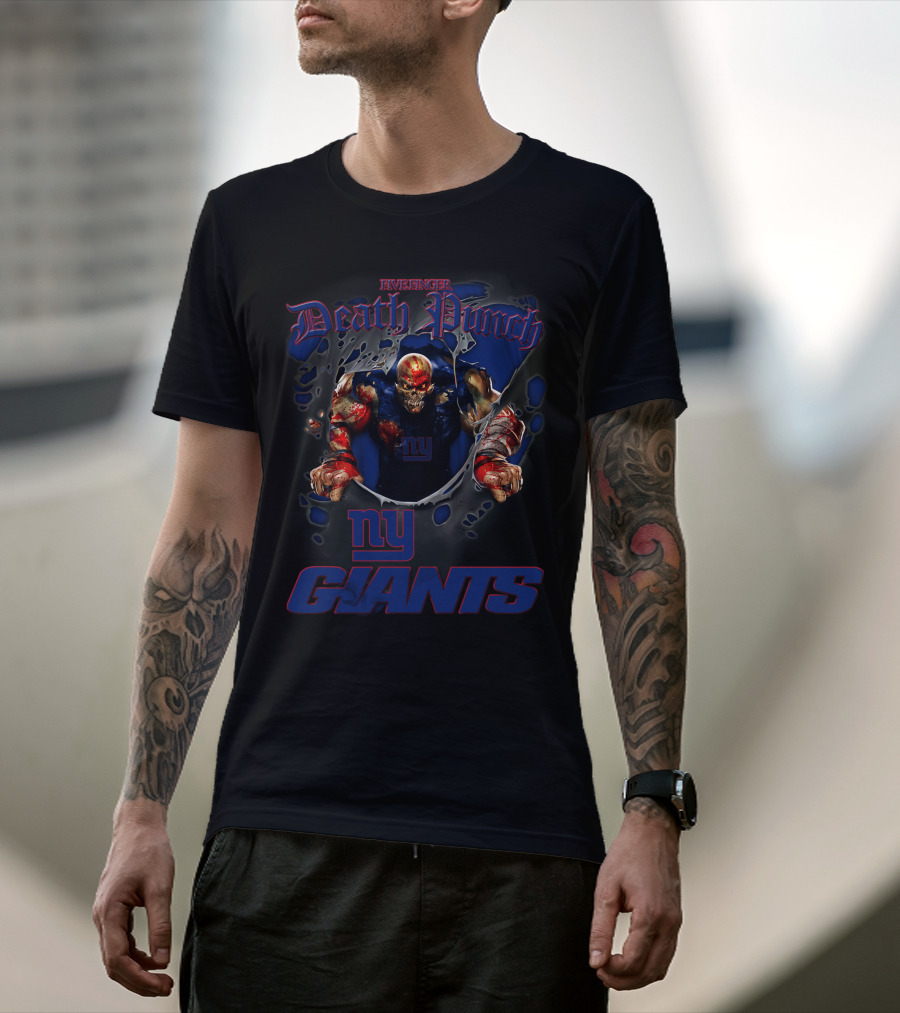 Harley Davidson Avenger Death Punch New York Giants Nfl Biker T-Shirt