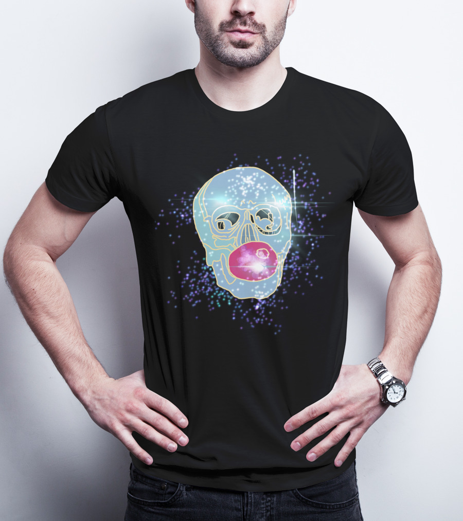 Glowing Skull Bubblegum Sparkle Aesthetic T-Shirt