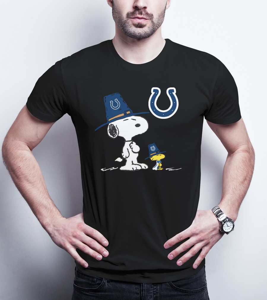 Indianapolis Colts Snoopy Woodstock Thanksgiving Hat T-Shirt