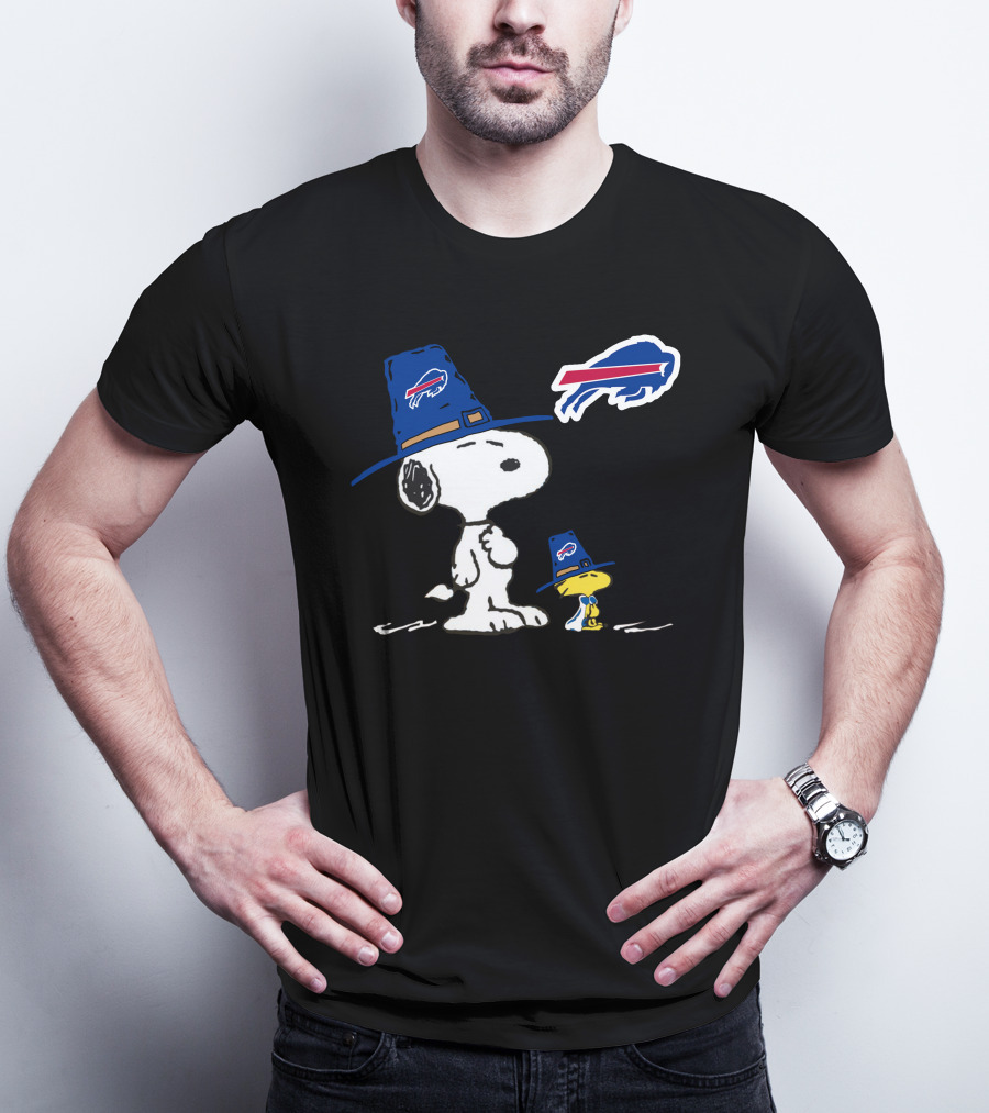 Buffalo Bills Snoopy And Woodstock Thanksgiving Hat T-Shirt