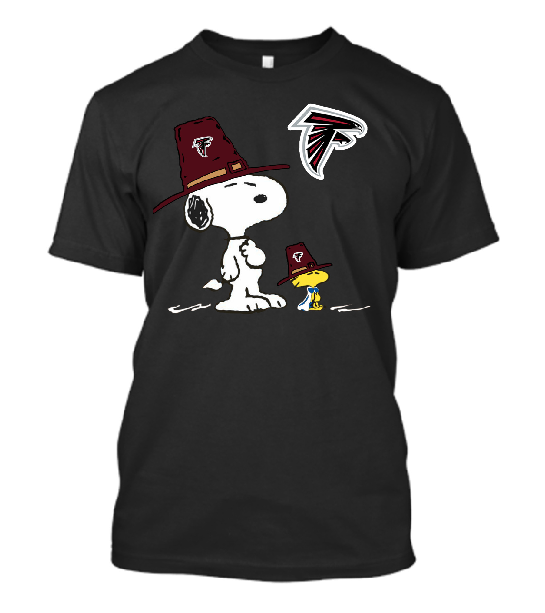 Atlanta Falcons Snoopy Thanksgiving Pilgrim Hats T-Shirt
