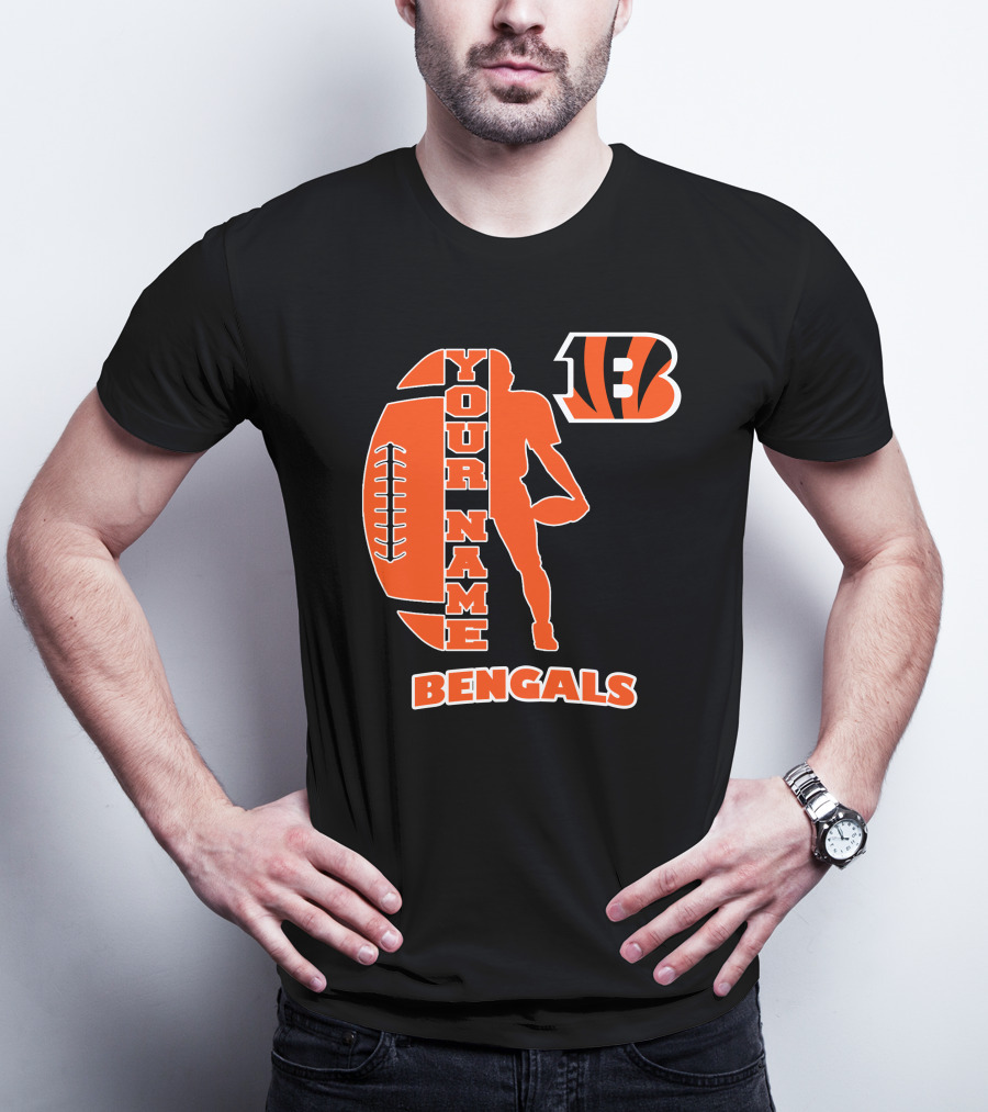 Your Name Bengals Football Silhouette B T-Shirt