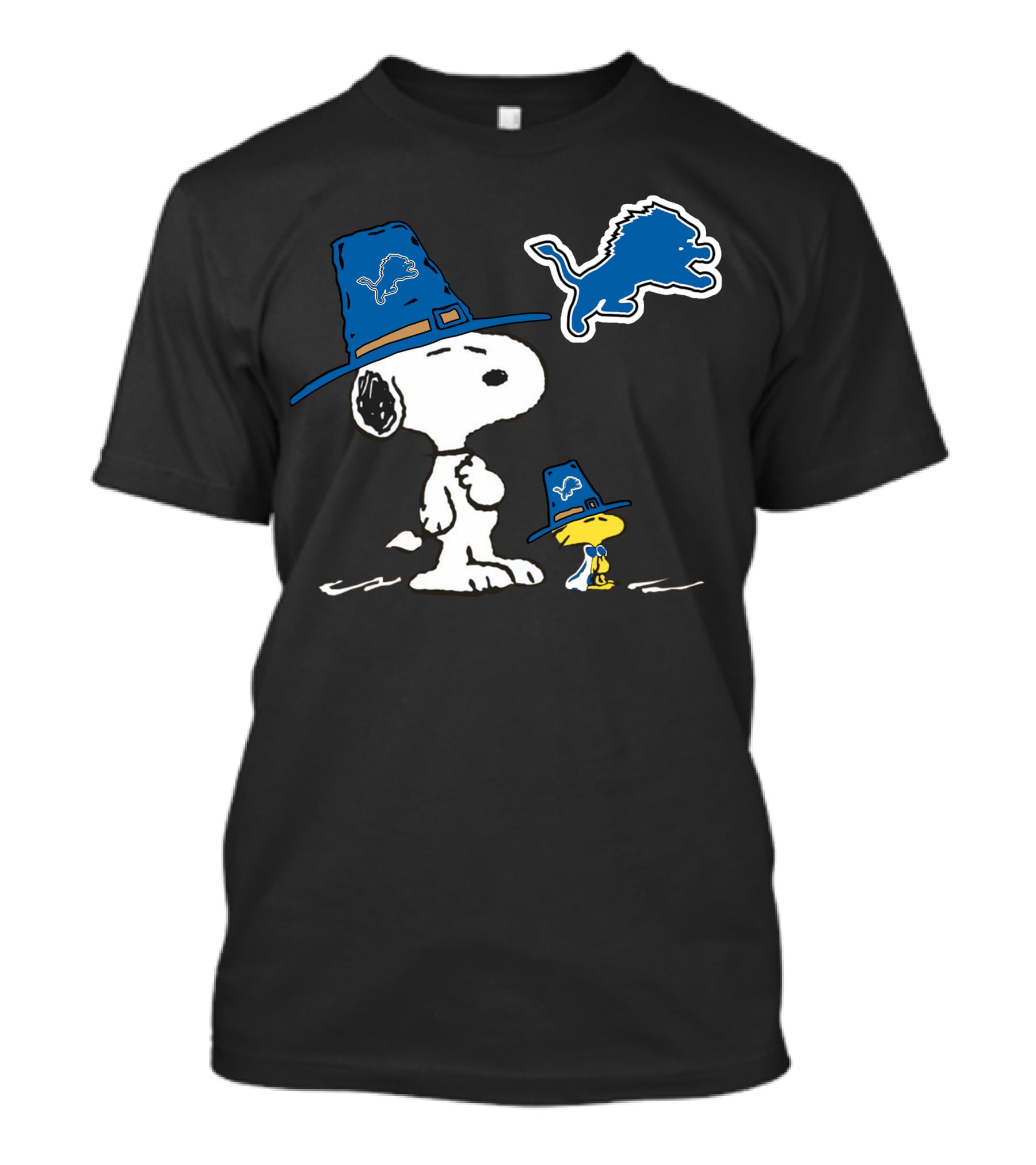 Detroit Lions Snoopy Woodstock Thanksgiving T-Shirt
