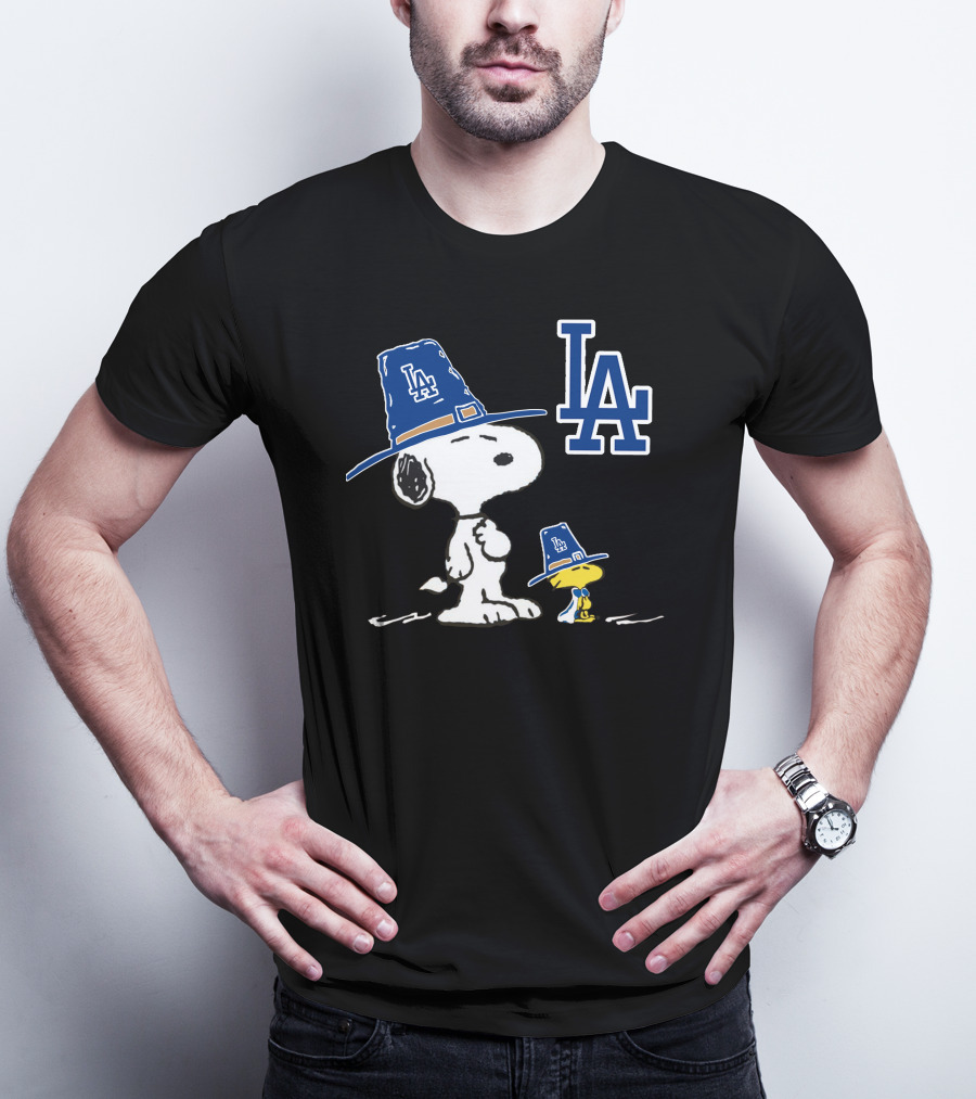 Dodgers Snoopy LA Pilgrim Hat Peanuts T-Shirt