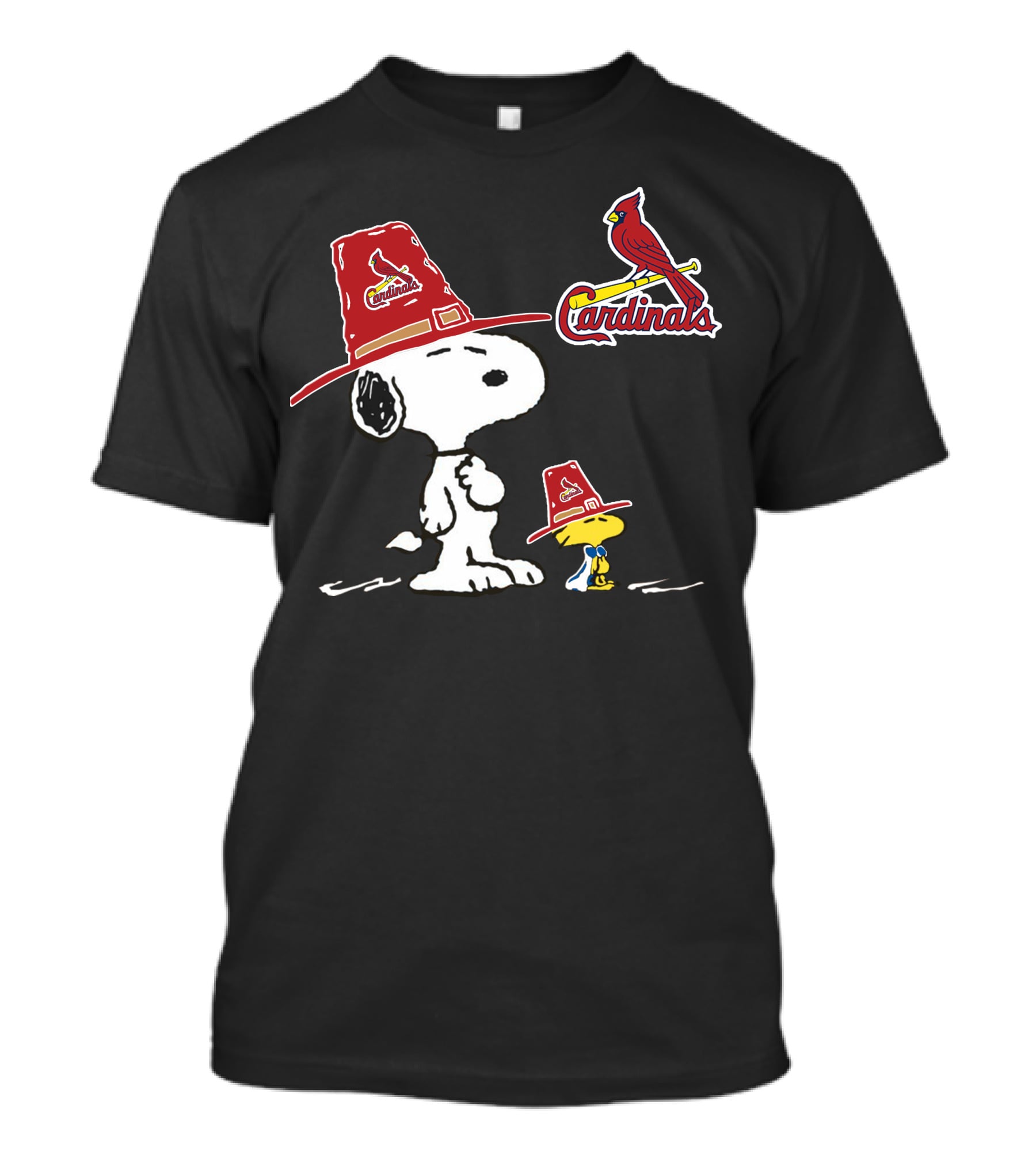 Snoopy Woodstock St Louis Cardinals Baseball Fan Characters T-Shirt