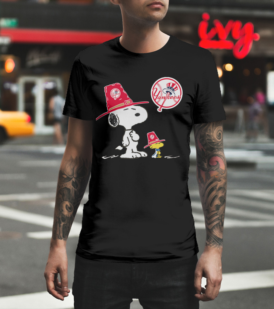 Yankees Snoopy Woodstock Baseball Hat T-Shirt