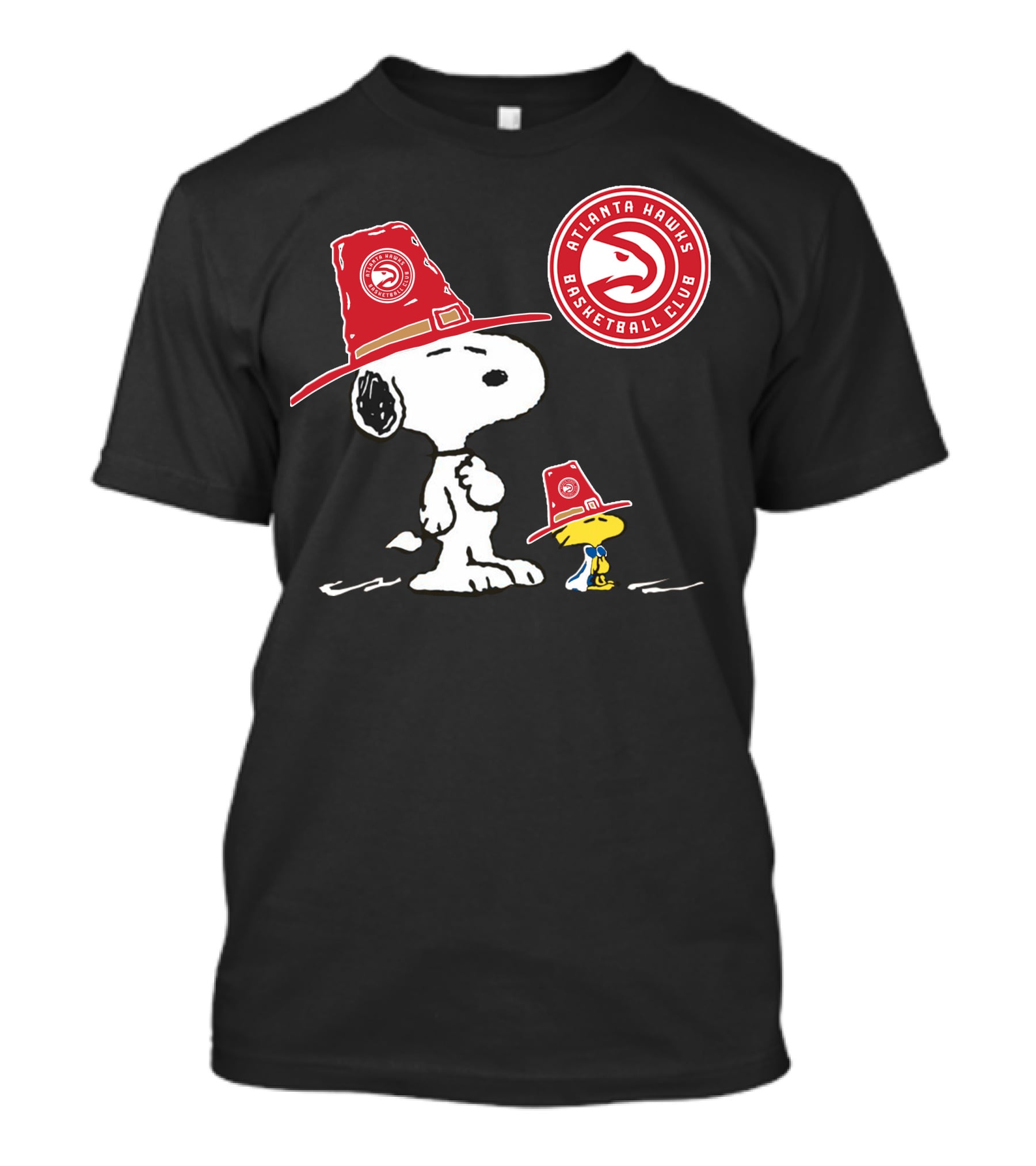 Atlanta Hawks Basketball Club Snoopy Woodstock Fan Hat T-Shirt