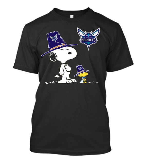 Charlotte Hornets Snoopy And Woodstock Thanksgiving Hat T-Shirt