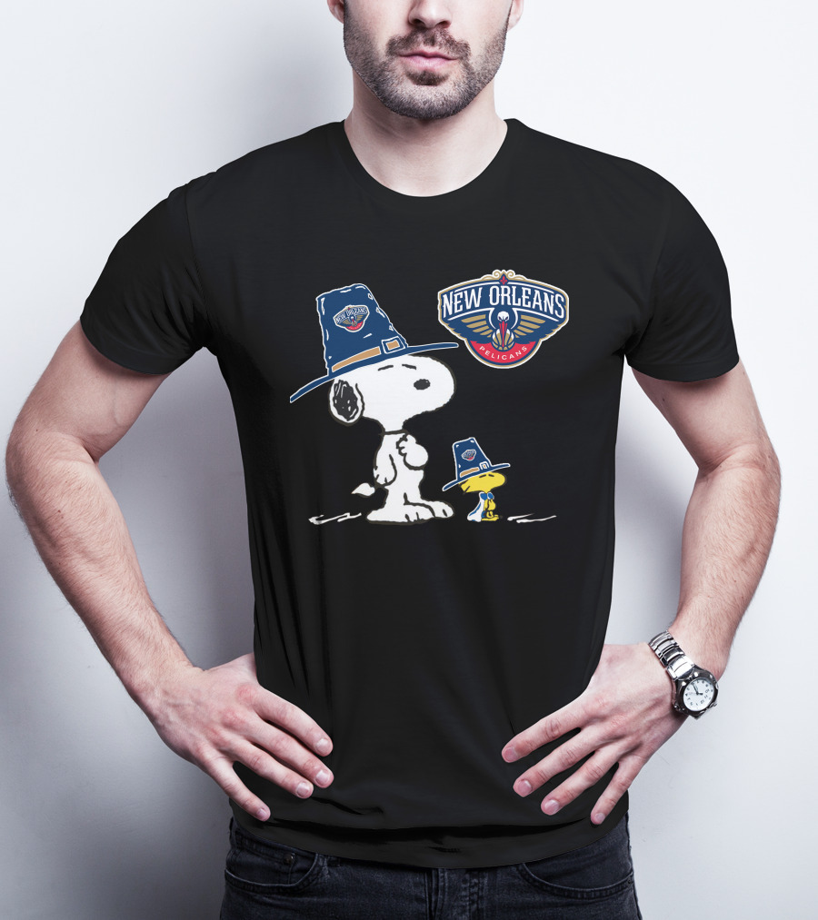 New Orleans Pelicans Snoopy Thanksgiving Pilgrim Hat T-Shirt