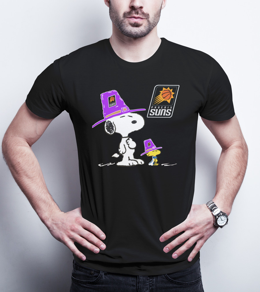 Phoenix Suns Snoopy Woodstock Pilgrim Hats T-Shirt