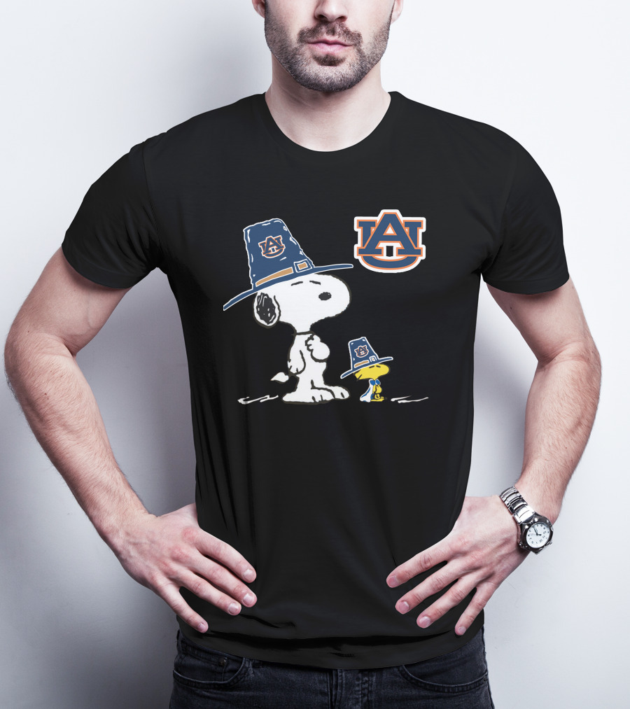 Auburn Snoopy Woodstock Thanksgiving Hat T-Shirt