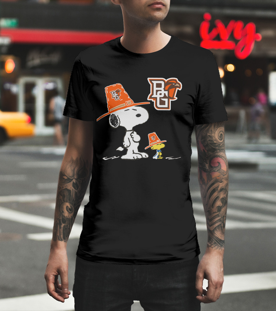 Bowling Green Falcons Snoopy Woodstock Pilgrim Hats T-Shirt