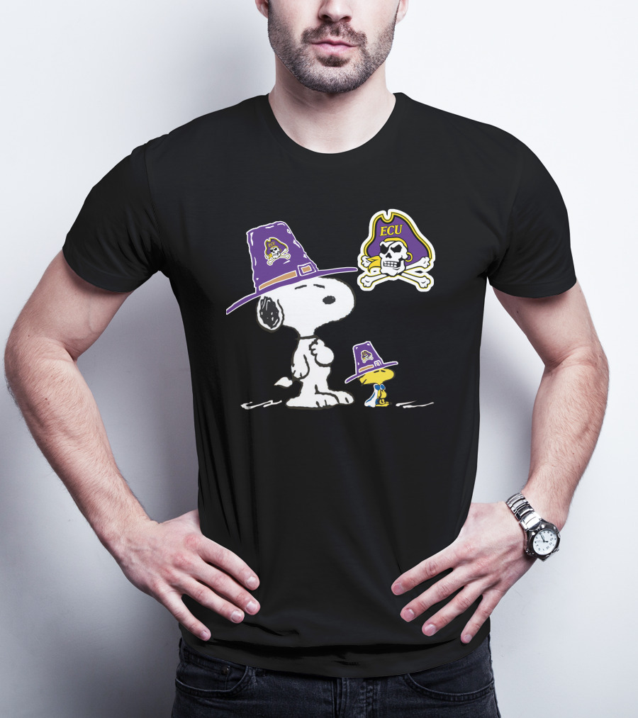 East Carolina Pirates Snoopy ECU Skull T-Shirt