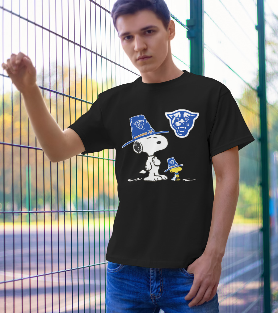 Georgia State Panthers Snoopy Woodstock Thanksgiving Pilgrim Hats T-Shirt