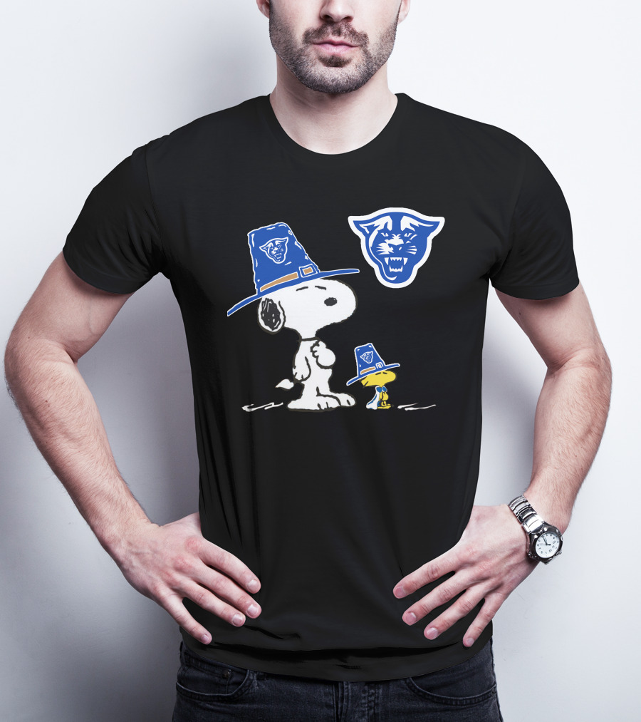 Georgia State Panthers Snoopy Woodstock Thanksgiving Pilgrim Hats T-Shirt