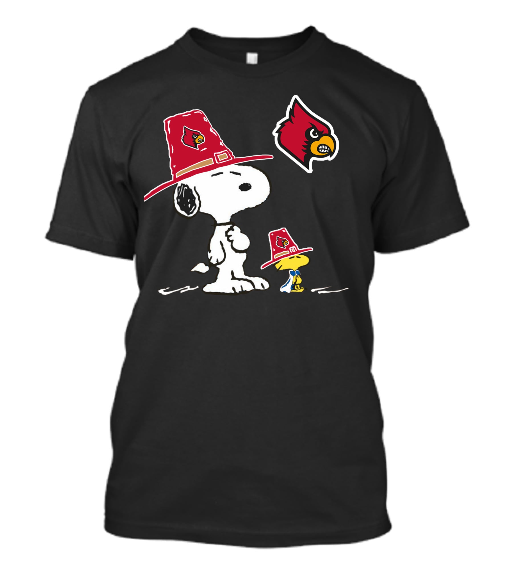 Louisville Cardinals Snoopy Woodstock Pilgrim Hat T-Shirt