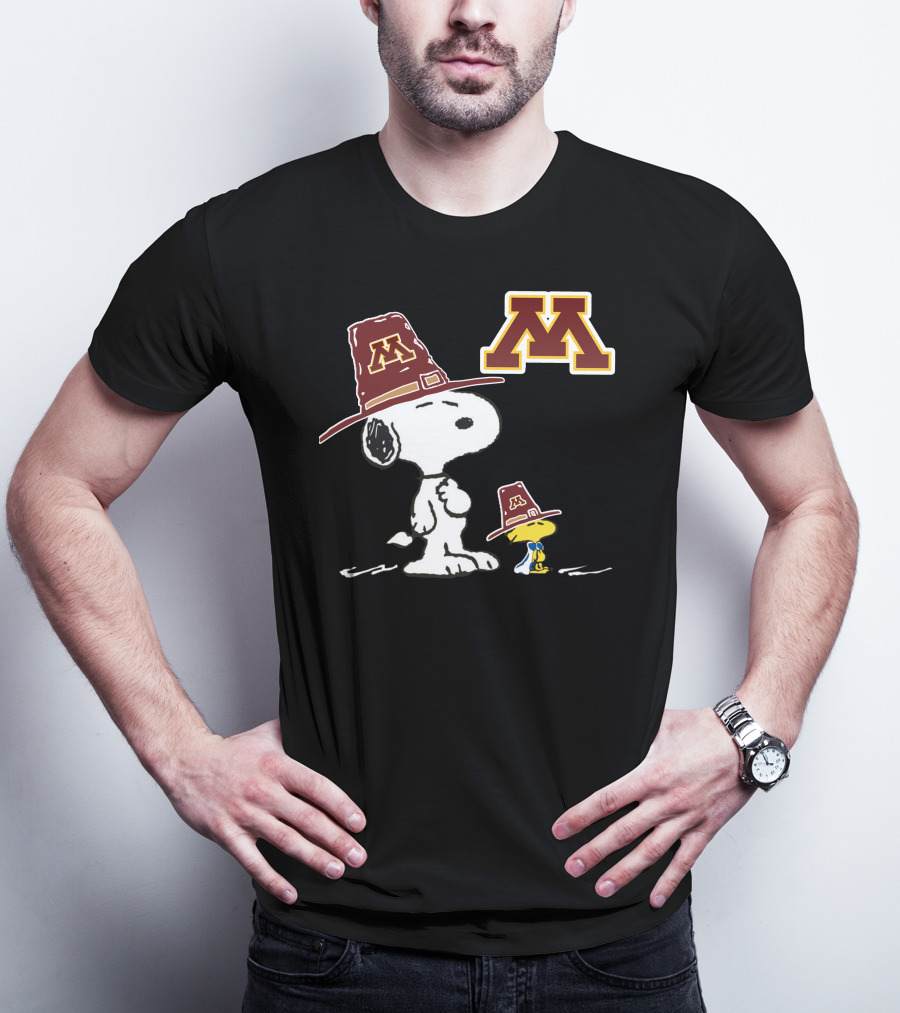 Minnesota Golden Gophers Snoopy Woodstock Team Spirit T-Shirt