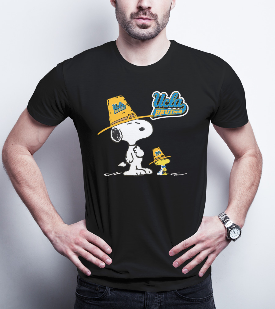 UCLA Bruins Snoopy And Woodstock In Yellow Hats T-Shirt