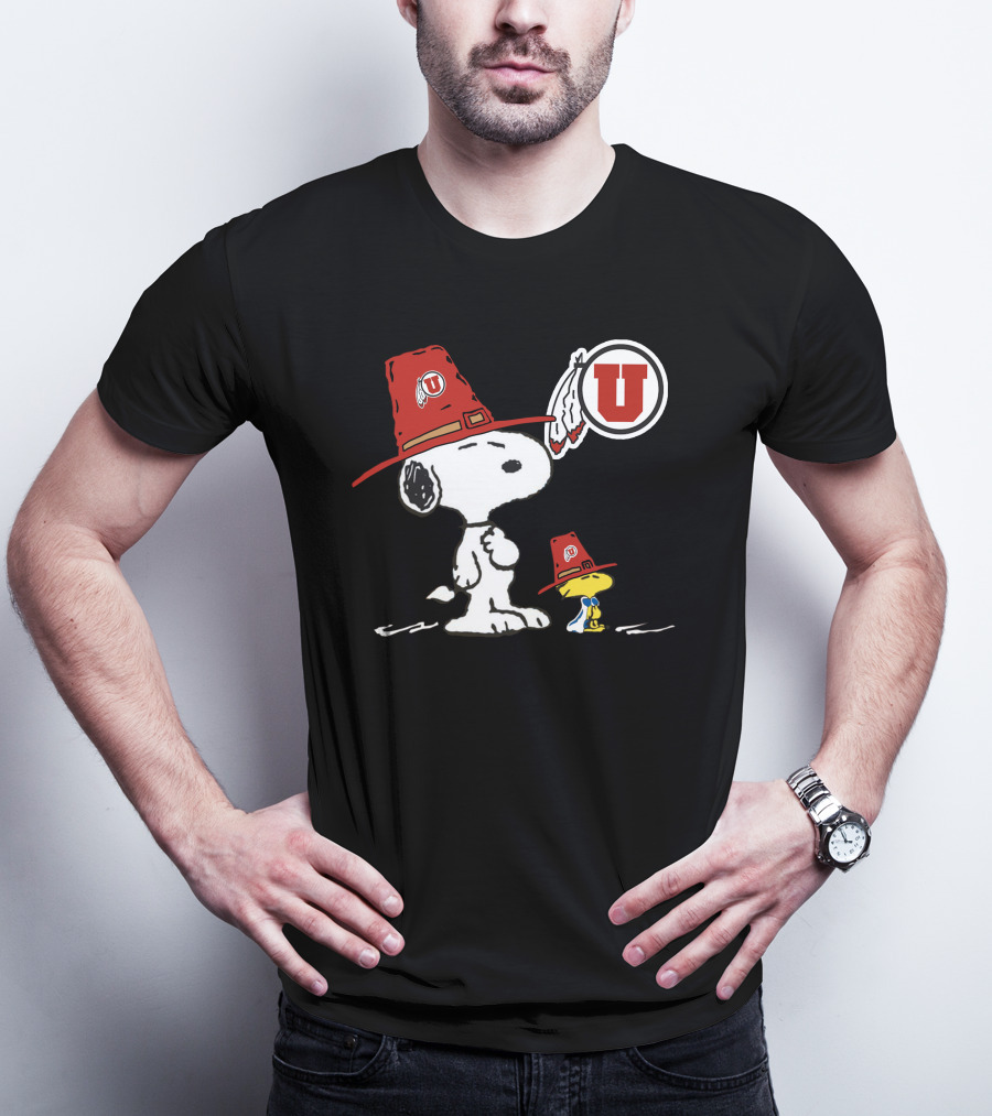 Utah Utes Snoopy Woodstock Football Fan Gear T-Shirt