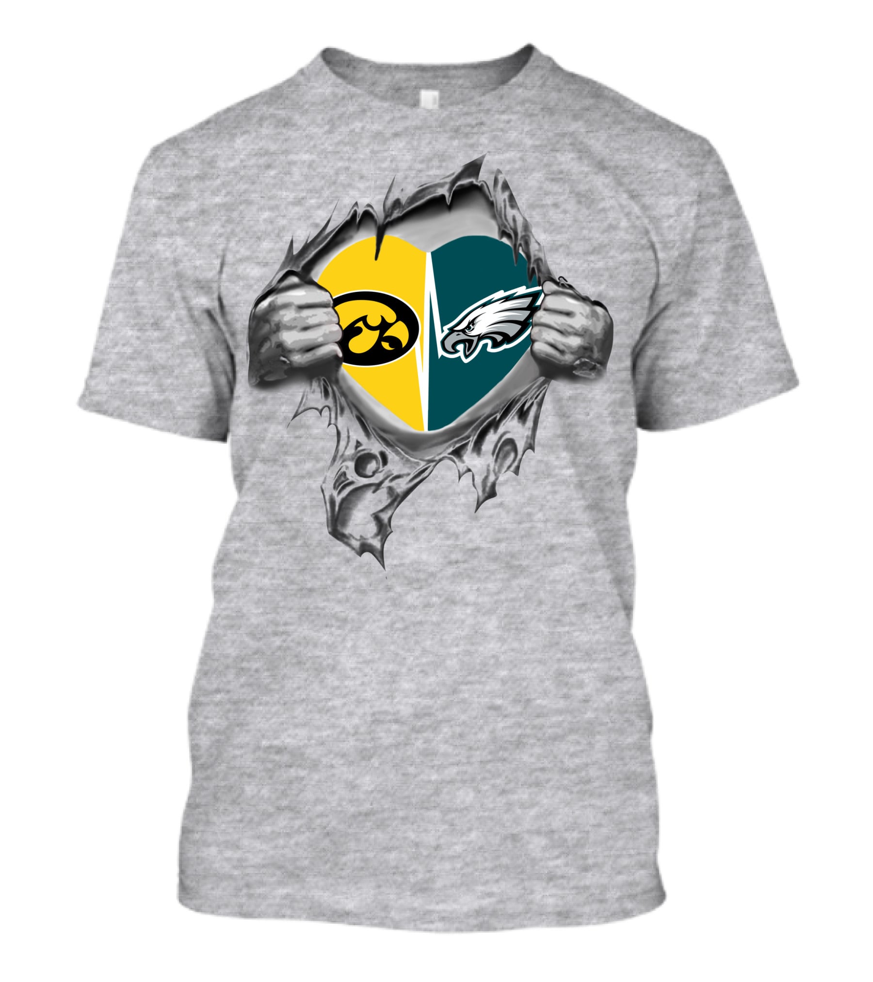 Iowa Hawkeyes Philadelphia Eagles Rivalry Heart T-Shirt